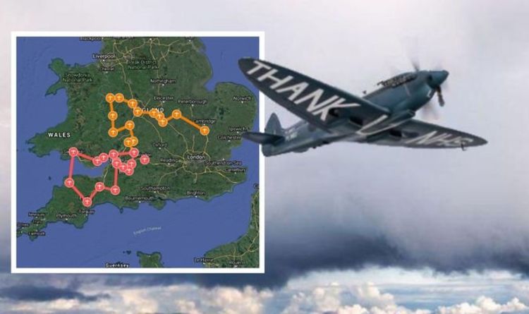 NHS Spitfire route MAPPED: Where NHS Spitfire will fly over today? | UK ...